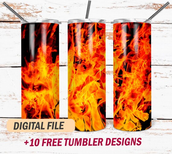 20 Oz Skinny Tumbler Designs Flames Sublimation Design for Men - Etsy