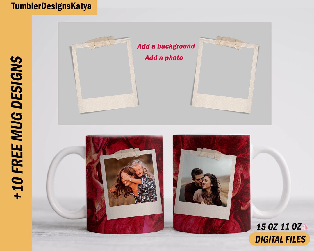 2 Photo Frame Png Photo Template for Mugs Personalised Mug Png ...
