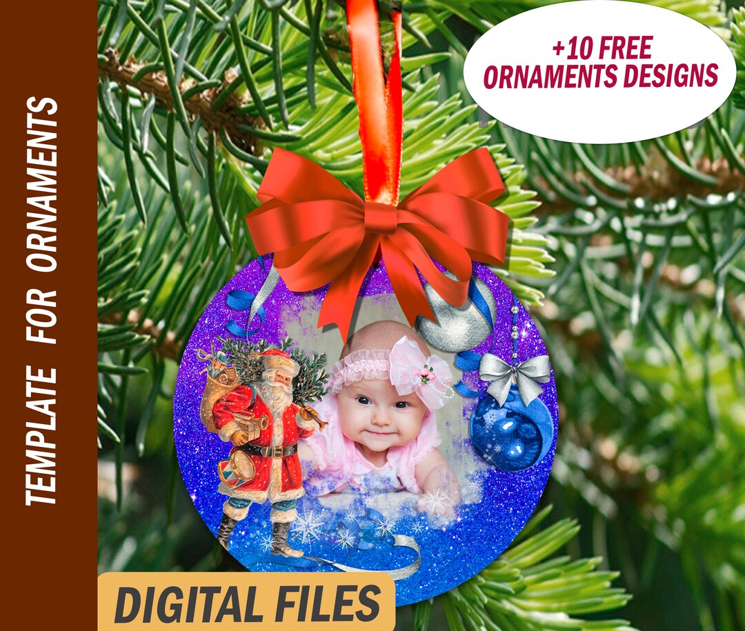 Christmas Ornament Photo Frame Digital File Sublimation Designs ...