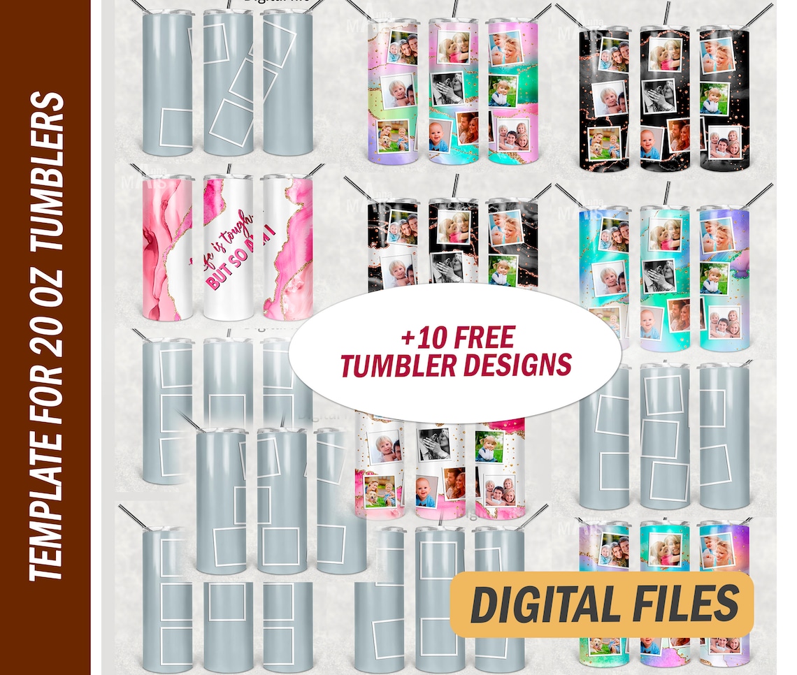 Tumbler Template With Photo Picture Bundle Png File for - Etsy