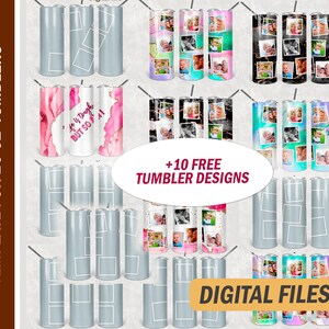 Tumbler Template With Photo Picture Bundle Png File for Sublimation ...