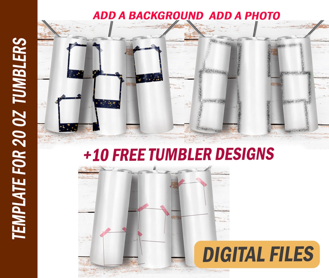Photo Frames Files for 20 Oz Skinny Tumblers Wrap Set for Sublimation ...