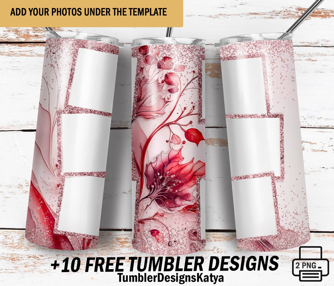 Photo Tumbler Wrap With 6 Photo Frames Personalised Tumbler Wrap for ...
