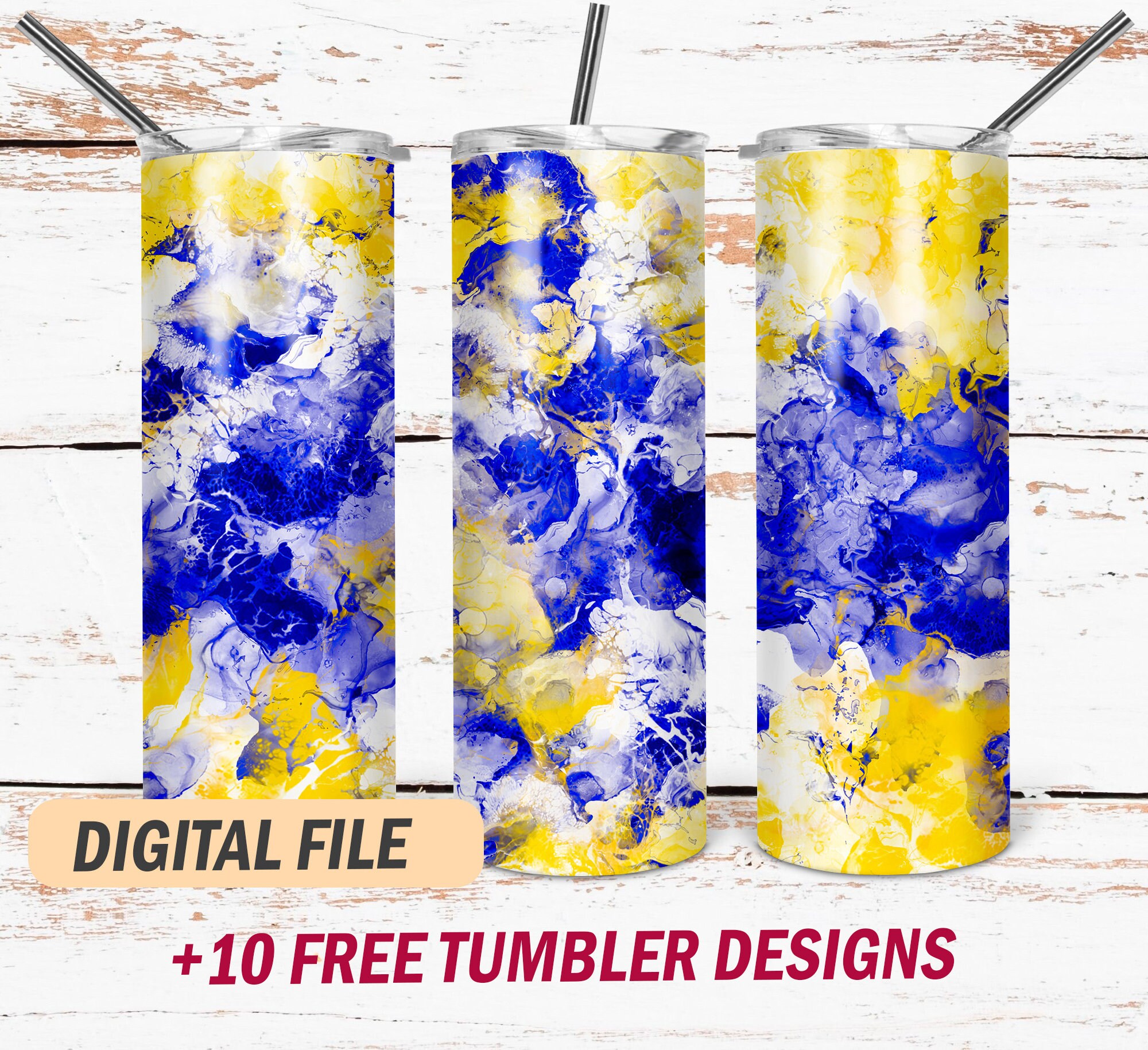 Royal Blue and Yellow Tumbler Png File for Sublimation Designs - Etsy