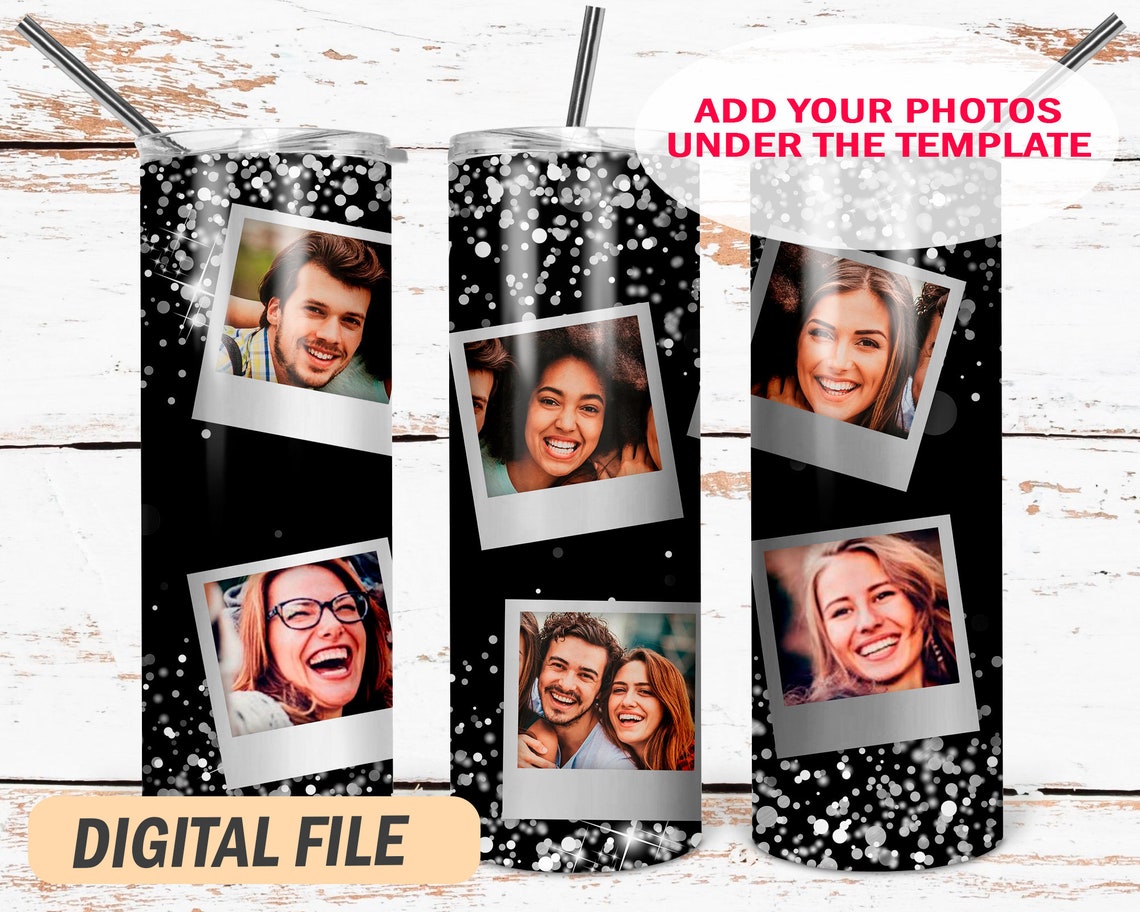 Tumbler Template With Photo Collage Bundle Png File for | Etsy