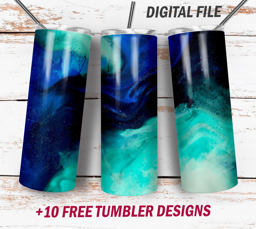 Beach Tumbler Wrap Png Turquoise Sublimation Designs Blue Background ...
