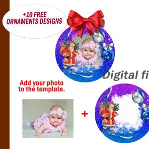 Christmas Ornament Photo Frame Digital File Sublimation Designs ...