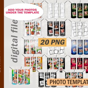 Tumbler Template With Photo Collage Bundle Png File for Sublimation ...
