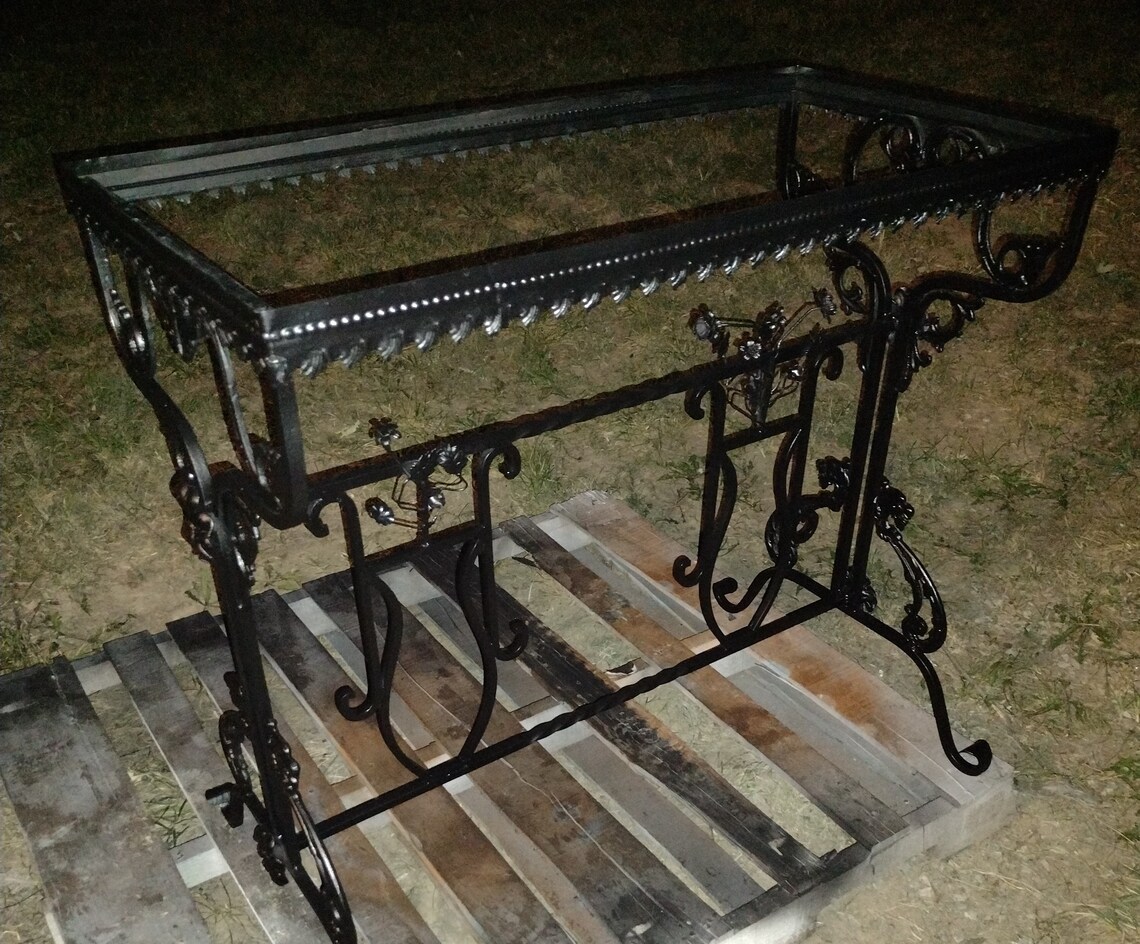 1920's French Art Nouveau Iron Console Table, Antique Iron Table - Etsy