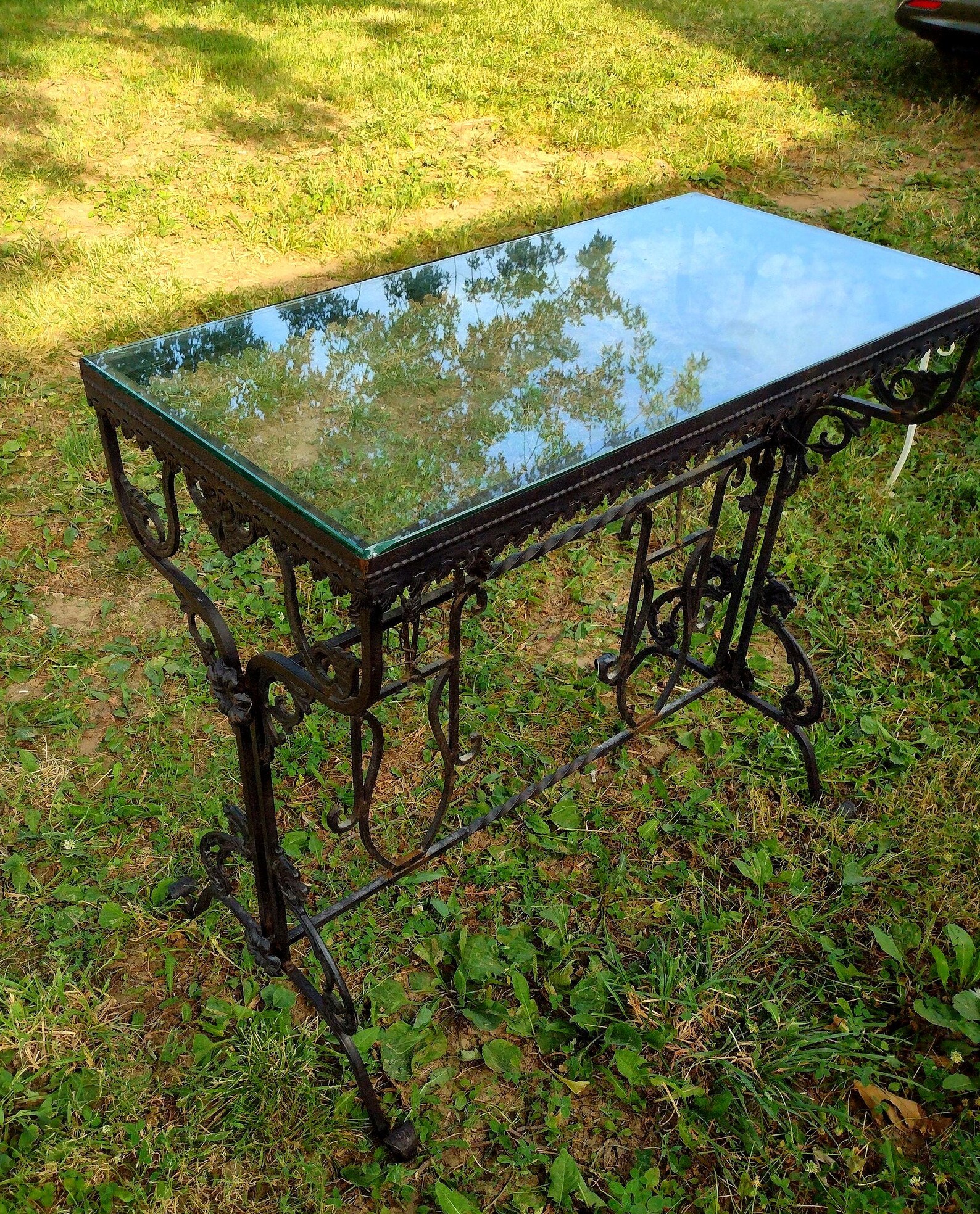 1920's French Art Nouveau Iron Console Table, Antique Iron Table - Etsy