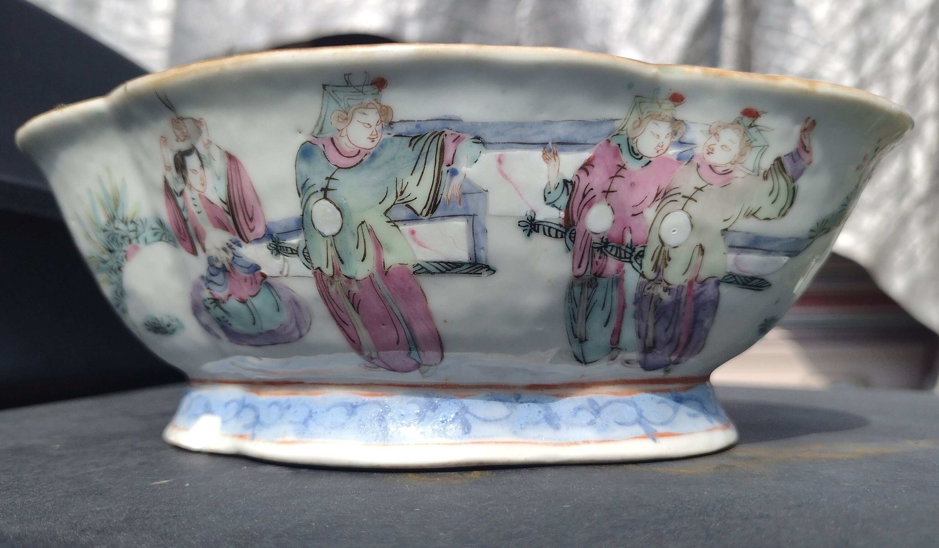 Antique Chinese Pottery,famille Rose Footed Offering Bowl, Tongzhi ...