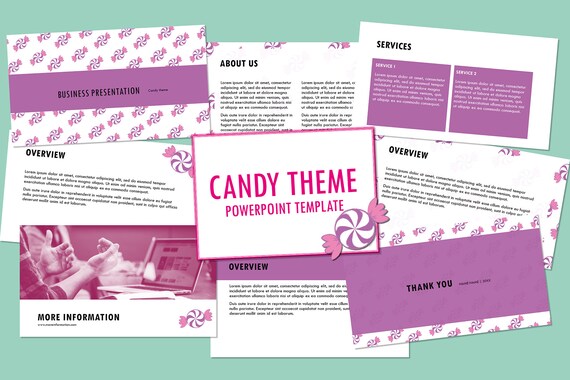 Candy Theme Powerpoint Template | Etsy