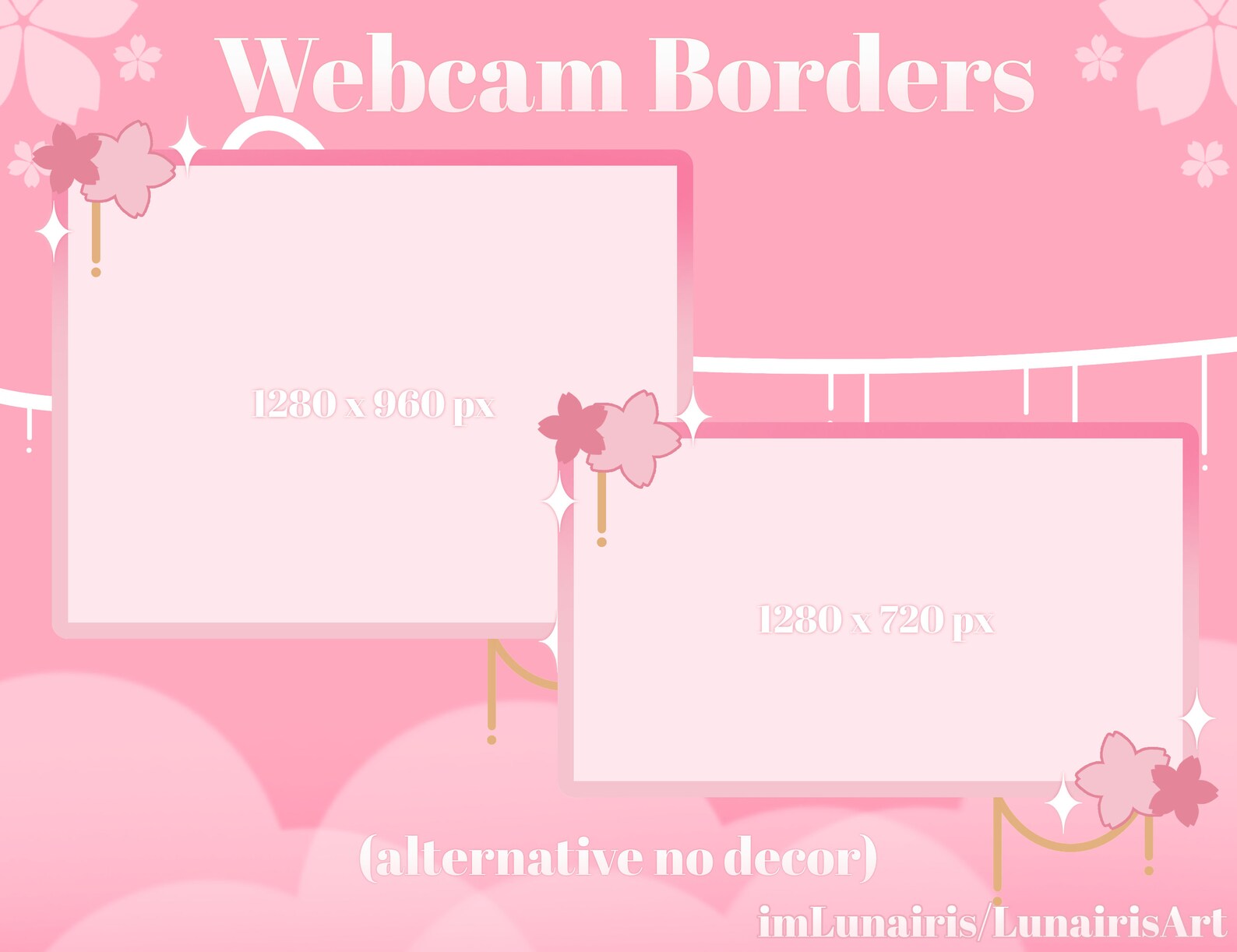 Twitch/stream Overlays ⋄ Pastel Pink Sakura ⋄ Static ⋄ Kawaii/cute ...