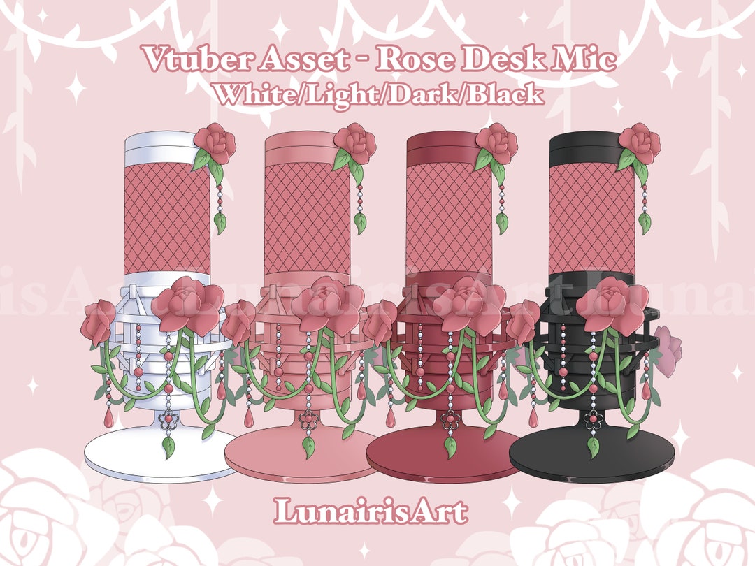 Vtuber Asset ⋄ Red Rose Microphone ⋄ Voice Reactive ⋄ Live2d Item ⋄ ...