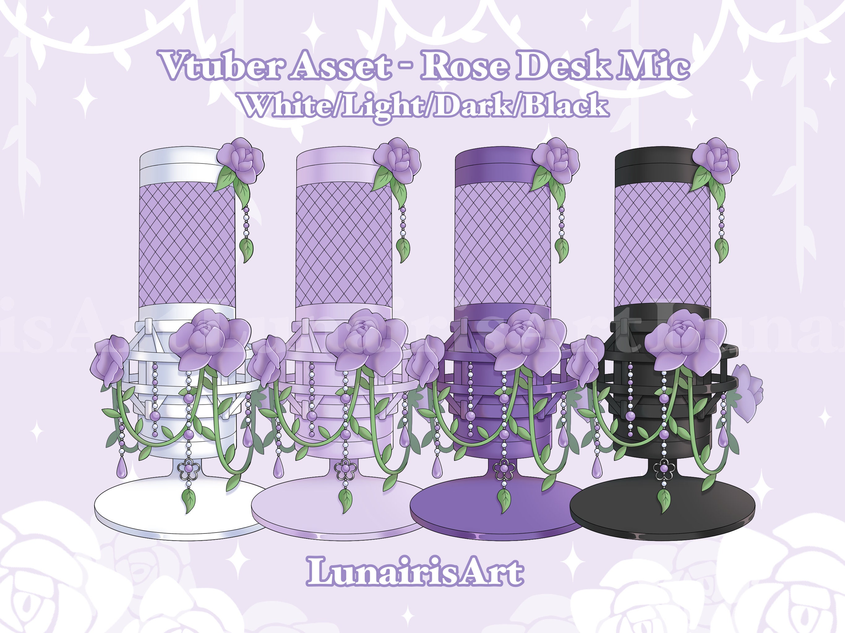 Vtuber Asset Purple Rose Microphone Voice Reactive Live2d Item Kawaii ...