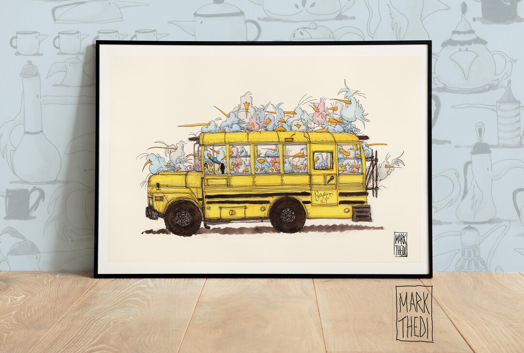 Birdies Life © " on the Bus ", Limited Edition Print, Illustration ...
