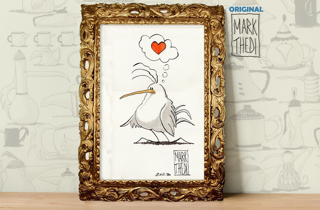 Large Format Original Drawing Birdies Life © CLF6283851 Bird ...