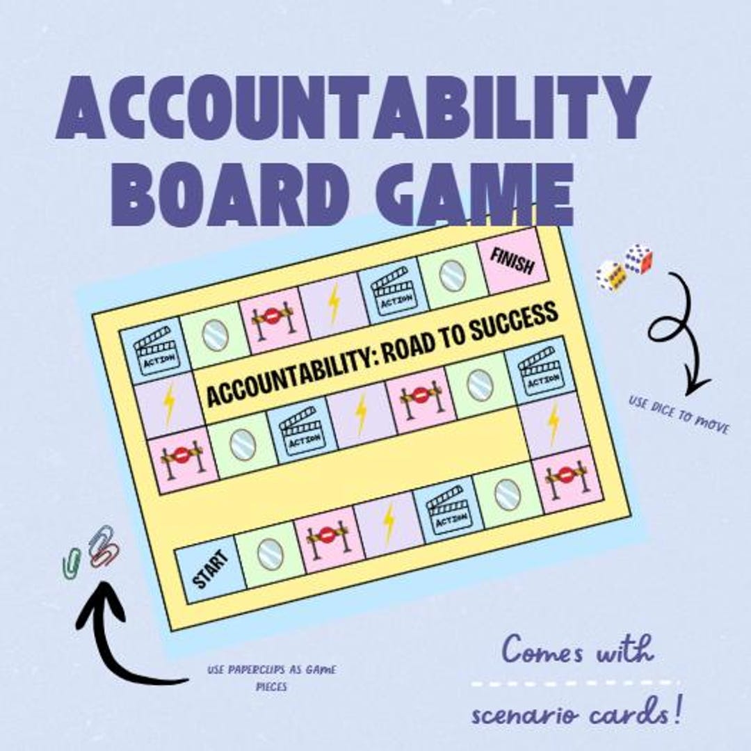 Accountability Activity - Board Game - Etsy