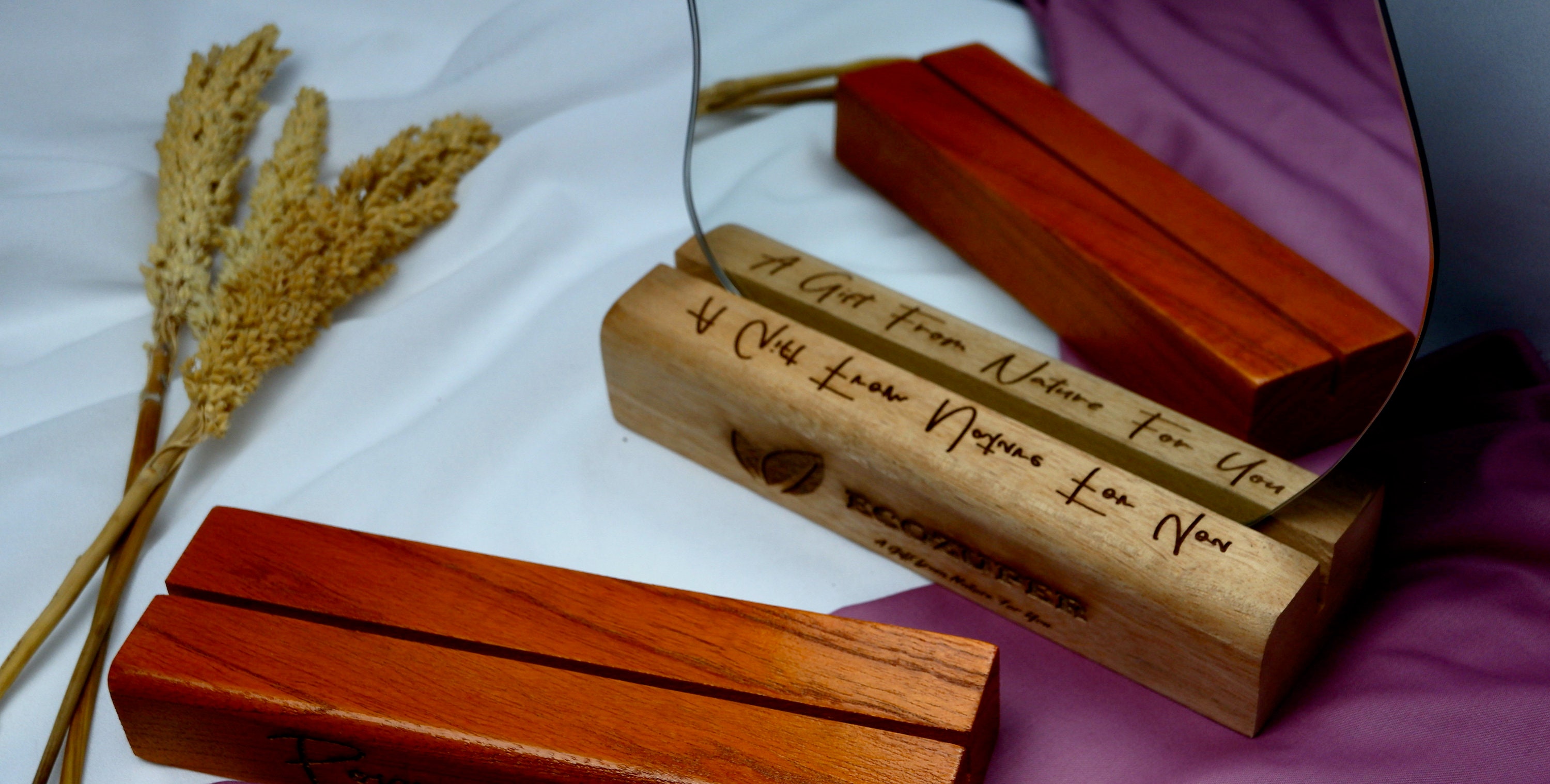 Round Mirror Wooden Base, Mirror Real Glass, Table Top Decor, Glass ...