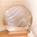 Round Mirror Wooden Base, Mirror Real Glass, Table Top Decor, Glass ...