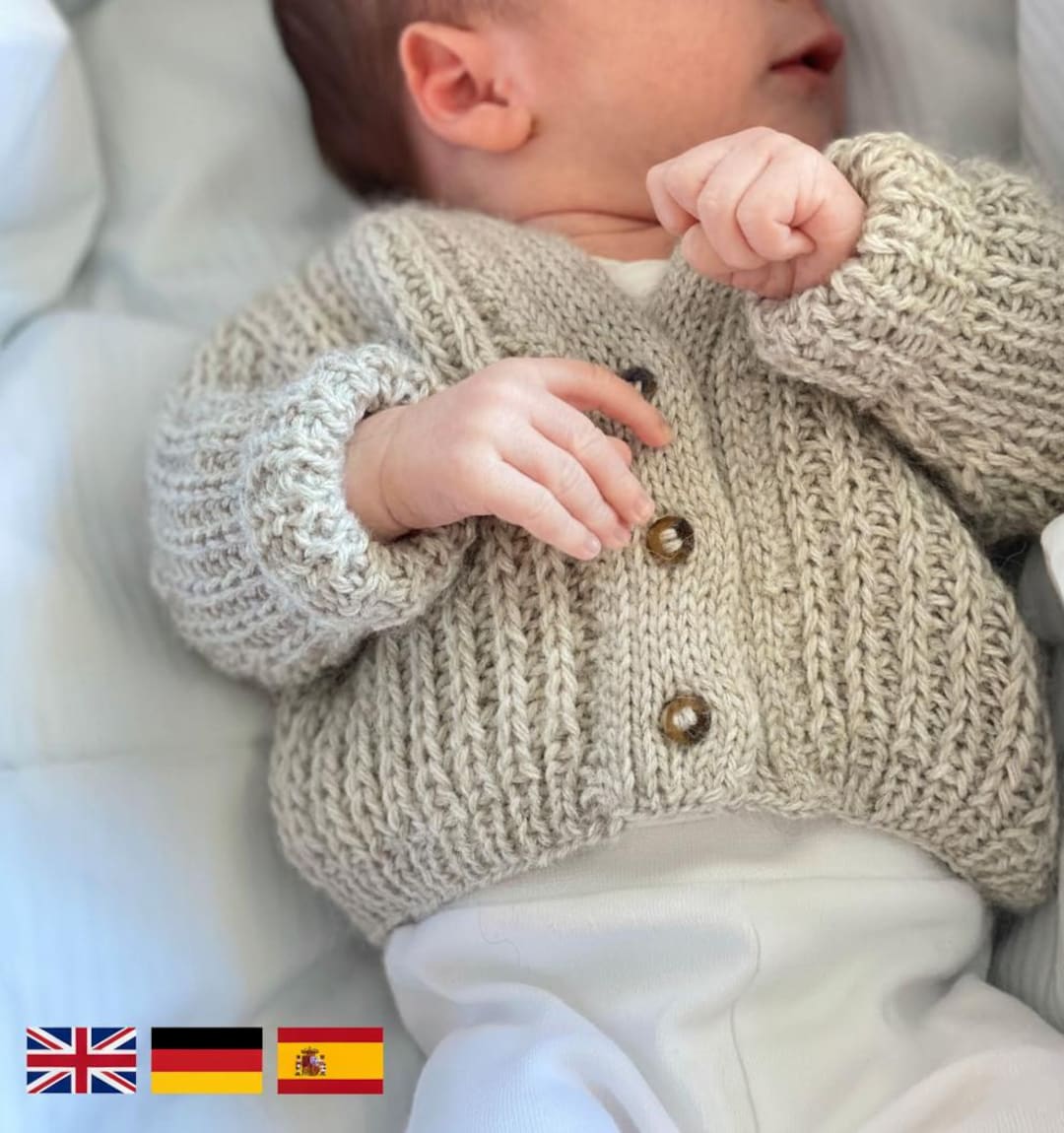 Baby Set Knitting Pattern for Boys and Girls. Cardigan for Kids. Sizes ...