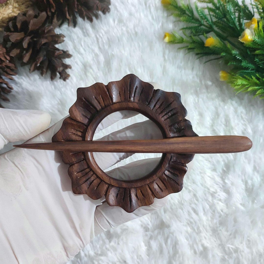 Hand Carved Sono Wood Flower Hair Fork | Boho Bun Accessory - Etsy