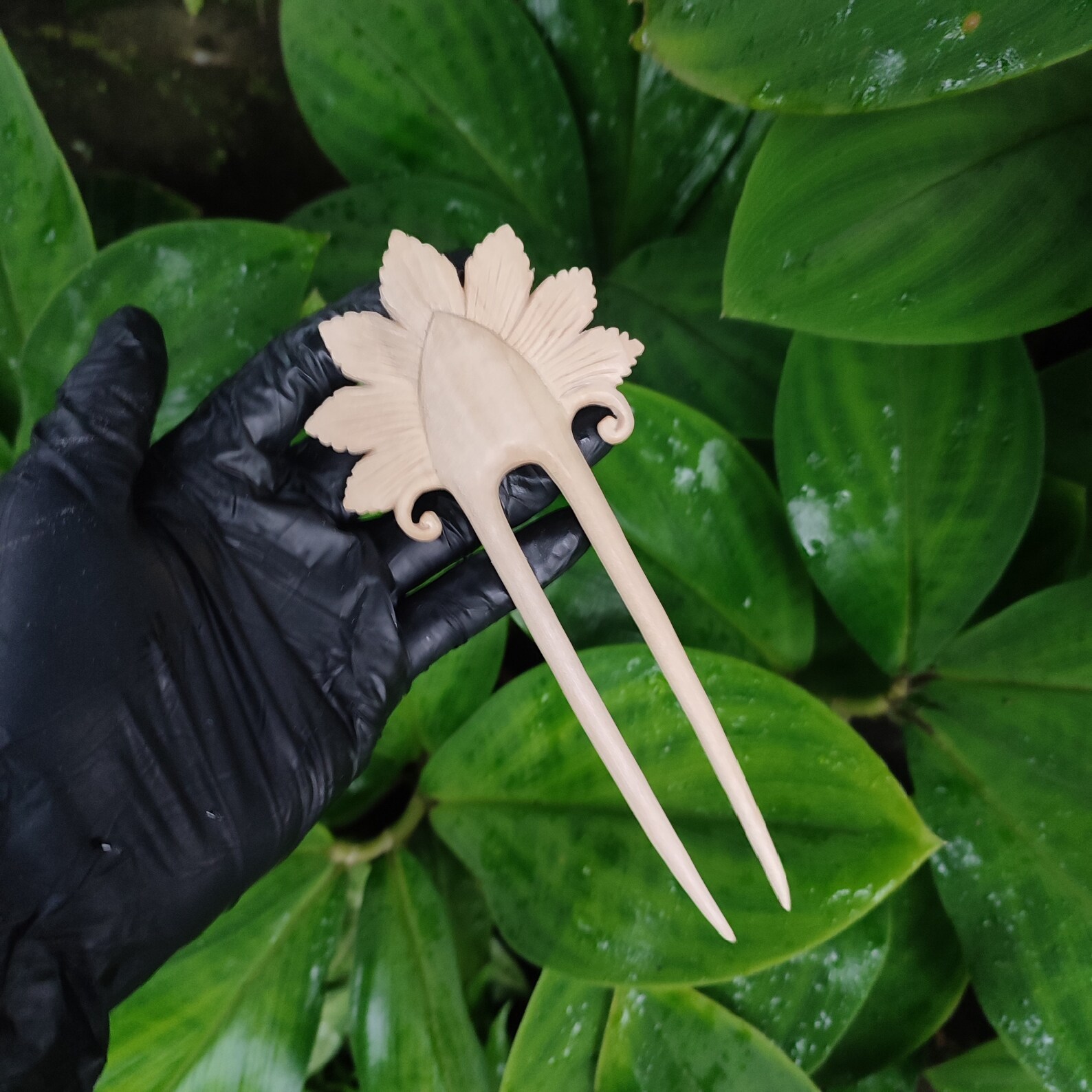 Wood Flower Hair Stick Wooden Flower Hair Pin Hand Carved - Etsy