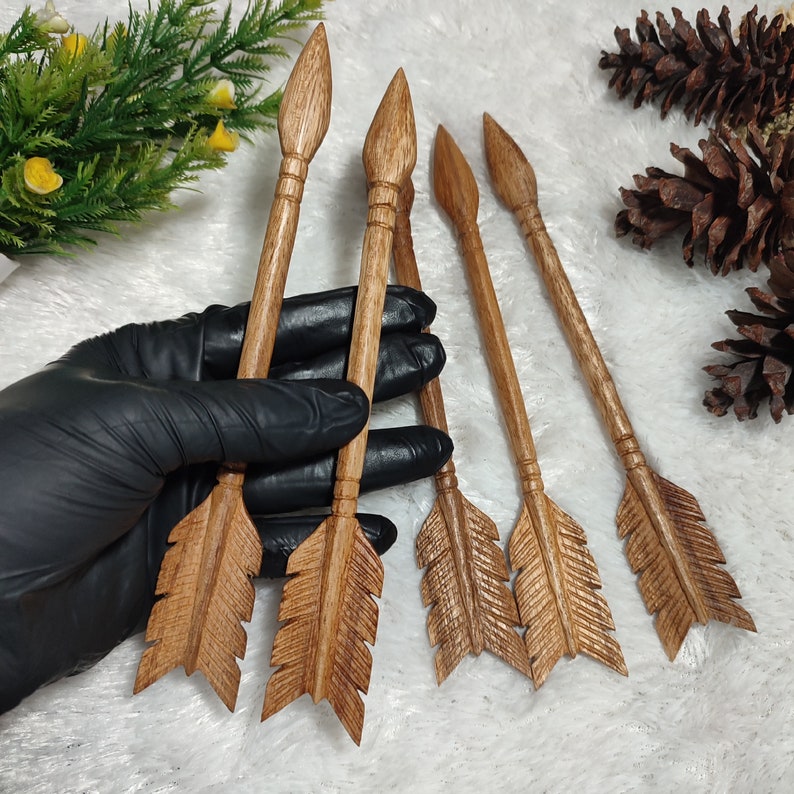 Handmade Suar Wood Arrow Hair Pin: Viking Hair Stick | Bun Holdet Fork ...