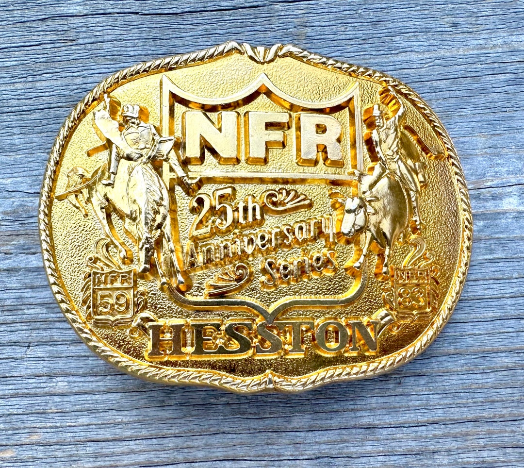 Hesston 1983 NFR Gold Belt Buckle never Worn - Etsy
