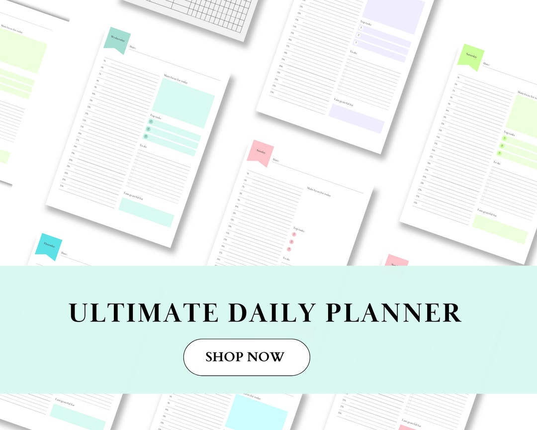 7 Days Daily Planner, 7 Days Printable Planner, Minimalist Planner ...