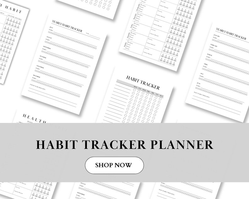 Printable Habit Tracker, Monthly Habit Tracker, Daily Habit Challenge ...