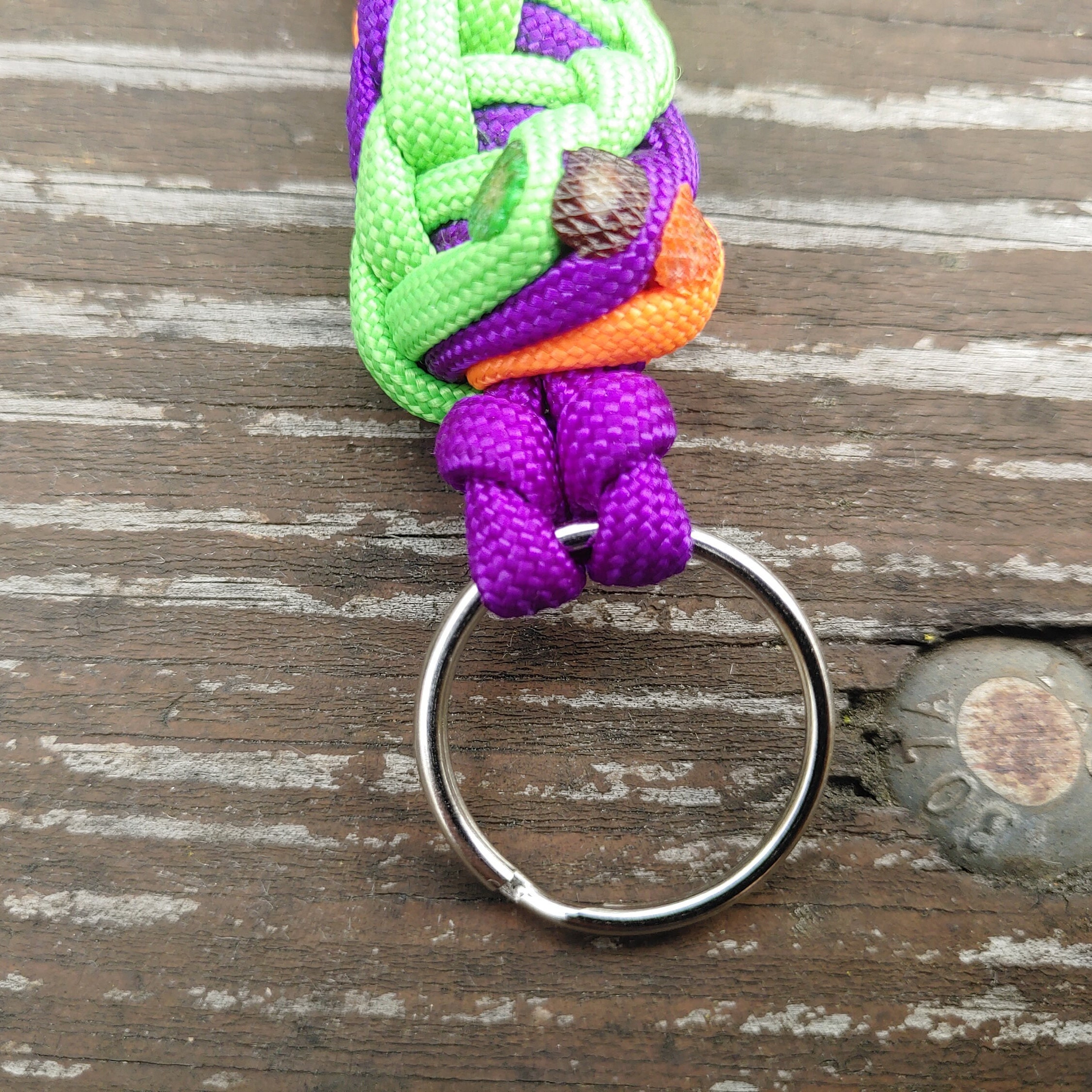 Paracord Keychain - Tri-color Double Helix Wrapture - Etsy