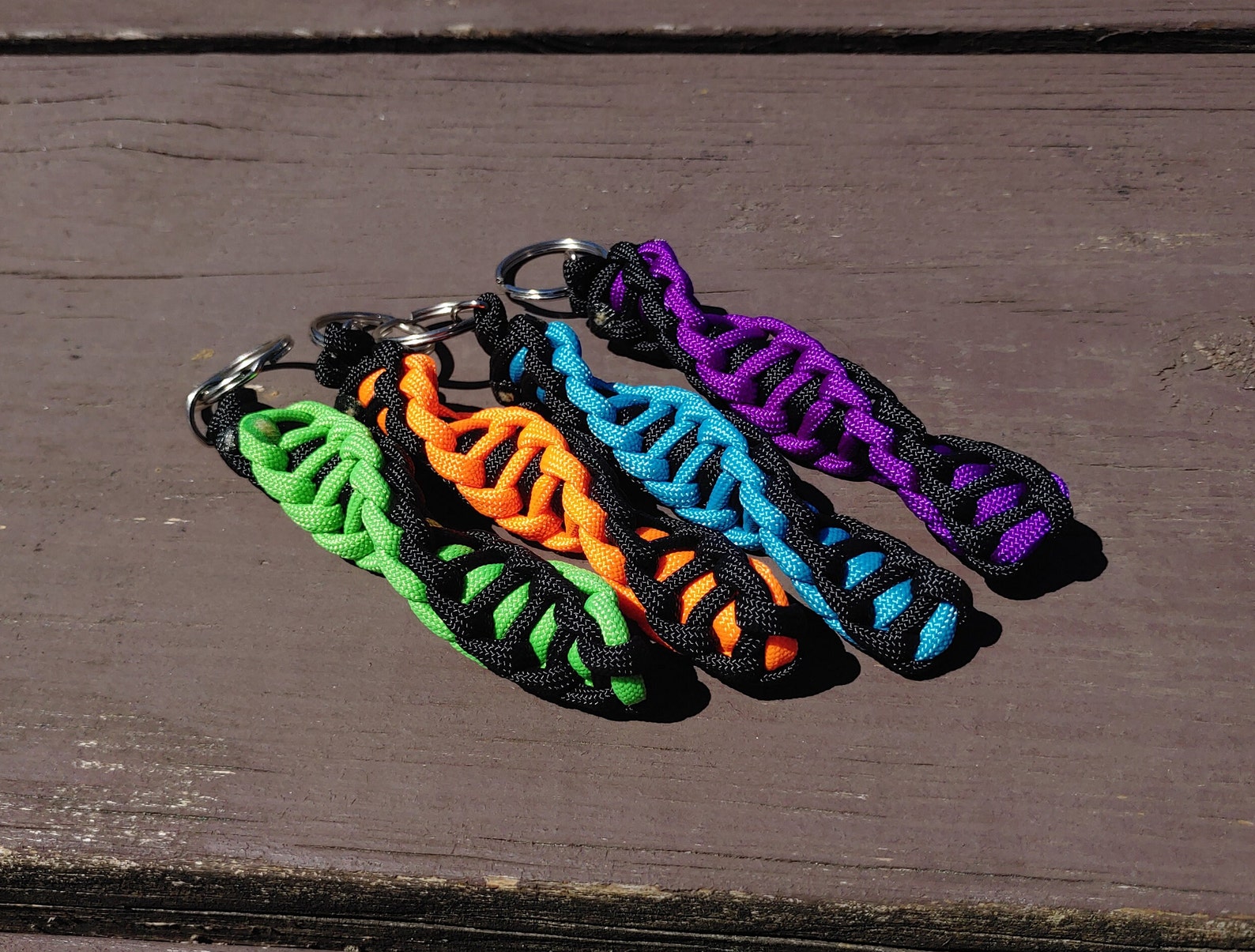 Paracord Neon Keychains - Double Helix Wrapture - Etsy