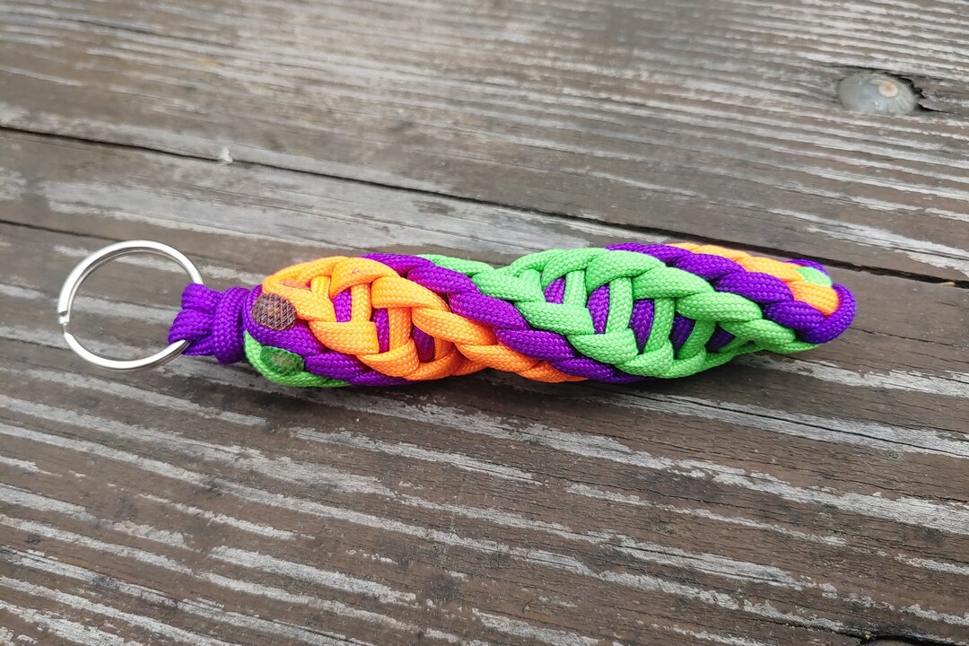 Paracord Keychain - Tri-color Double Helix Wrapture - Etsy