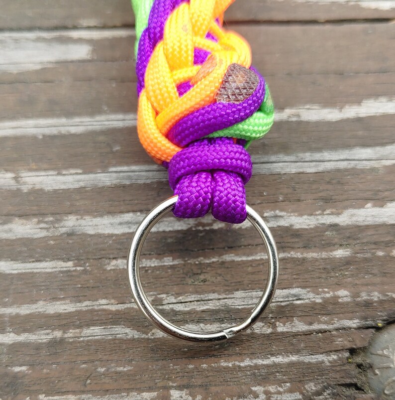 Paracord Keychain - Tri-color Double Helix Wrapture - Etsy