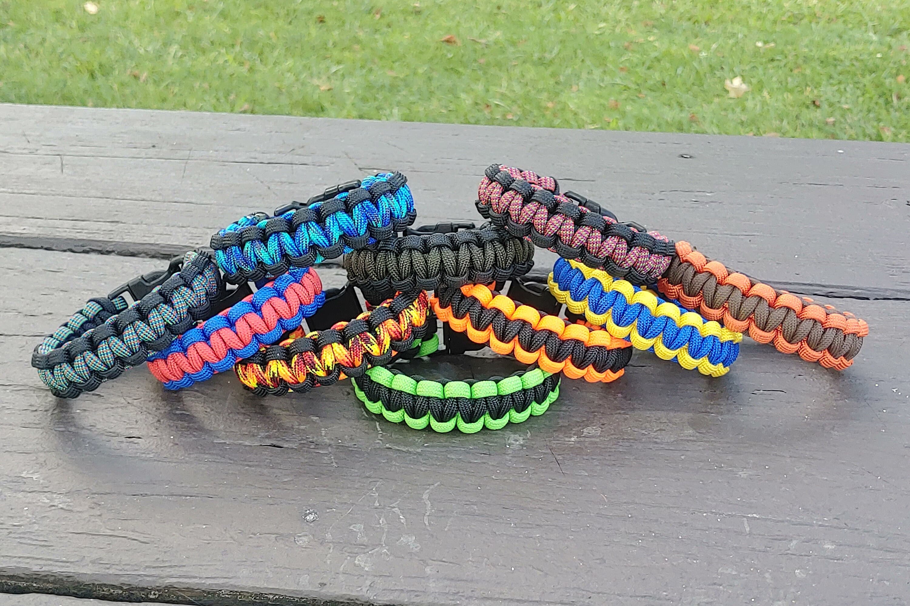 Paracord Survival Bracelet--cobra--customs Colors - Etsy