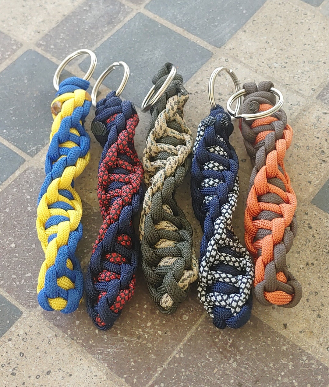 Paracord Keychain - Double Helix Wrapture - Custom Colors - Etsy