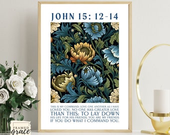 Vintage Fruit JOHN 15 Christian Poster, Printable Wall Art, Digital ...