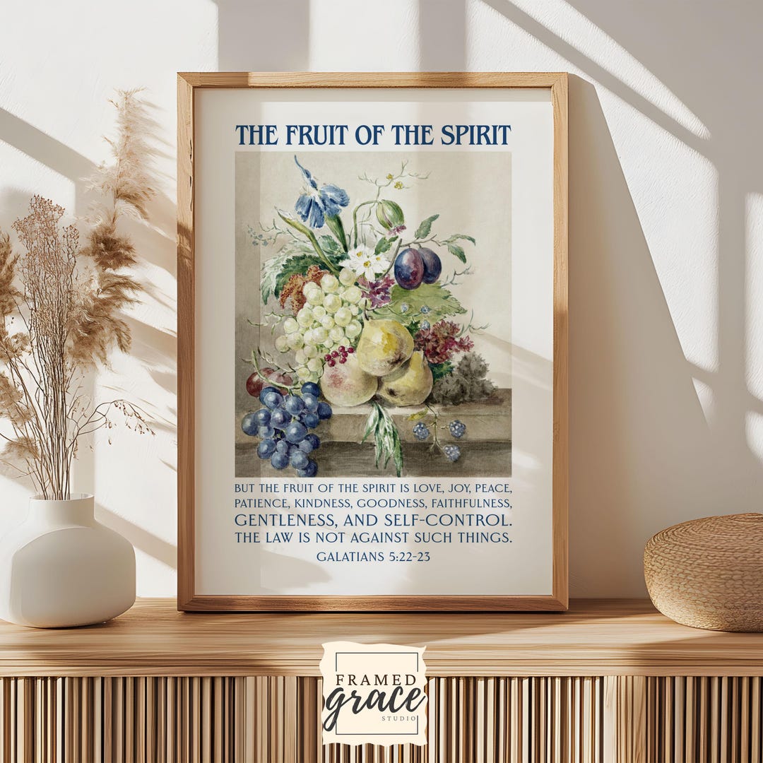 Vintage Fruit of the Spirit Poster, Printable Wall Art, Digital ...