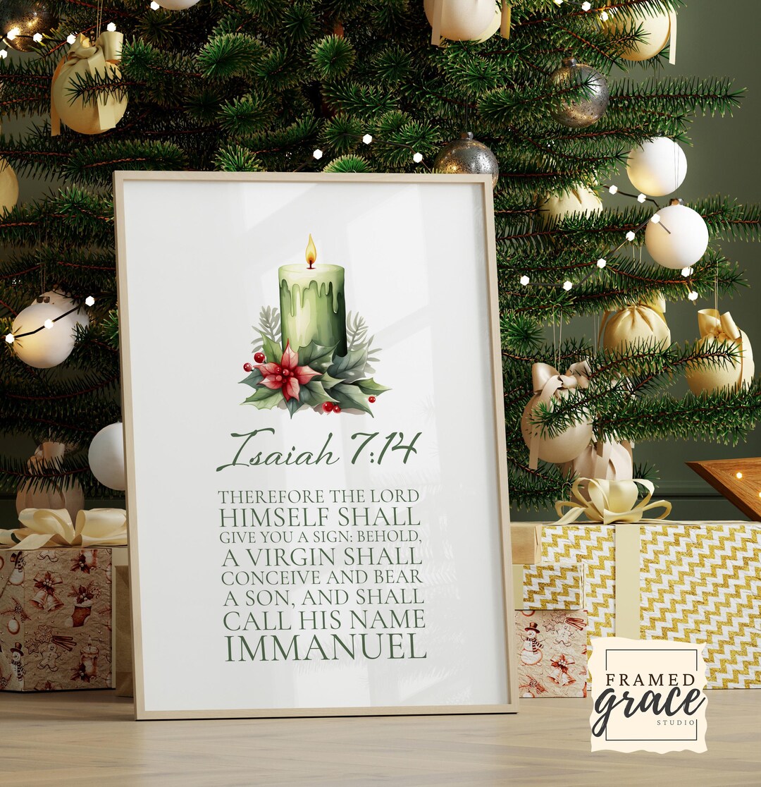 Christian Christmas Printable, Isaiah 7:14 Wall Decor, Scripture ...