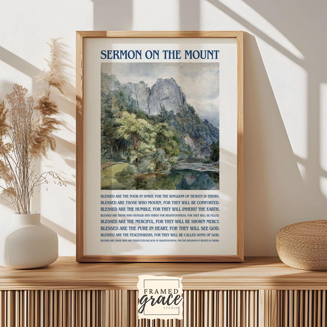 Sermon on the Mount, the Beatitudes Printable Wall Art, Blessed ...