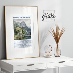 Sermon on the Mount, the Beatitudes Printable Wall Art, Blessed ...