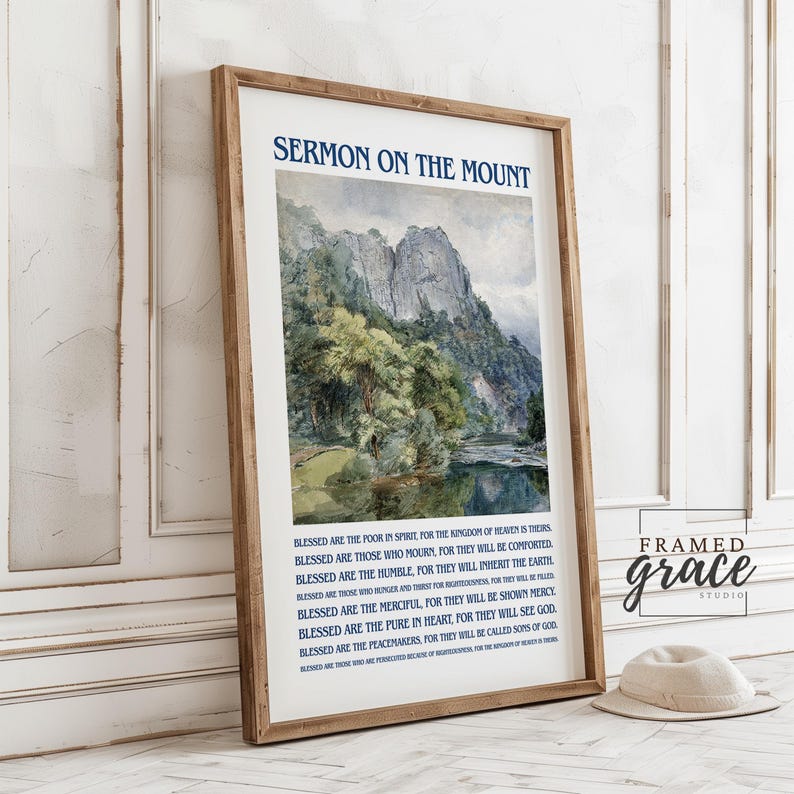 Sermon on the Mount, the Beatitudes Printable Wall Art, Blessed ...