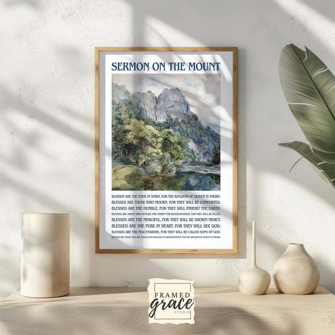 Sermon on the Mount, the Beatitudes Printable Wall Art, Blessed ...