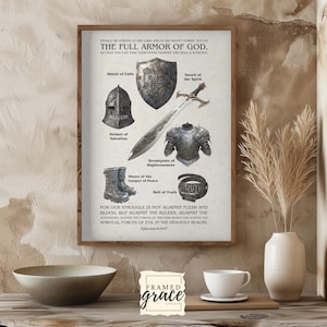 Vintage Uniform, the Full Armor of God Christian Poster, Printable Wall ...