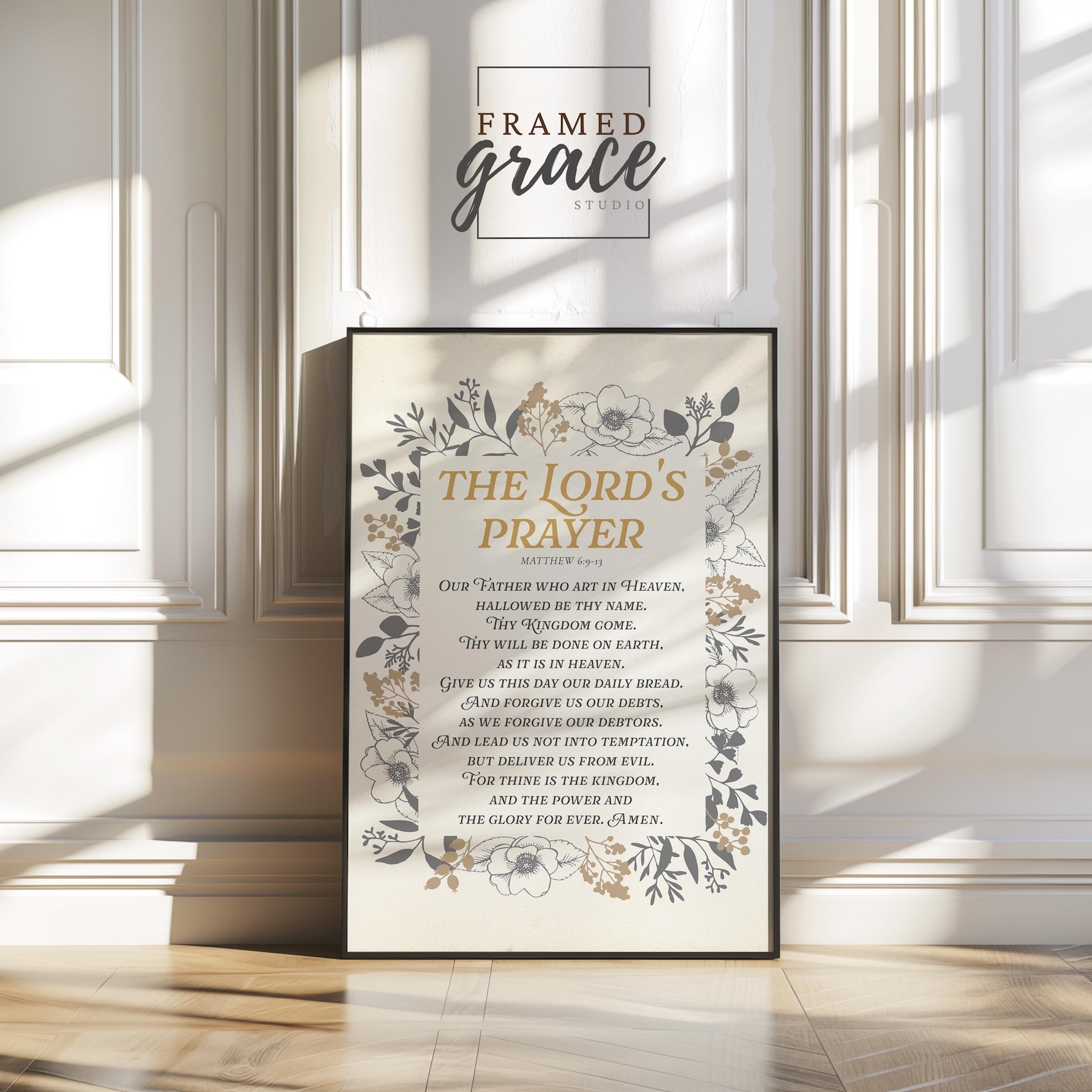The Lord's Prayer Wall Art, Matthew 6 Vintage Christian Prints, the Lord's Prayer Wall Art ...