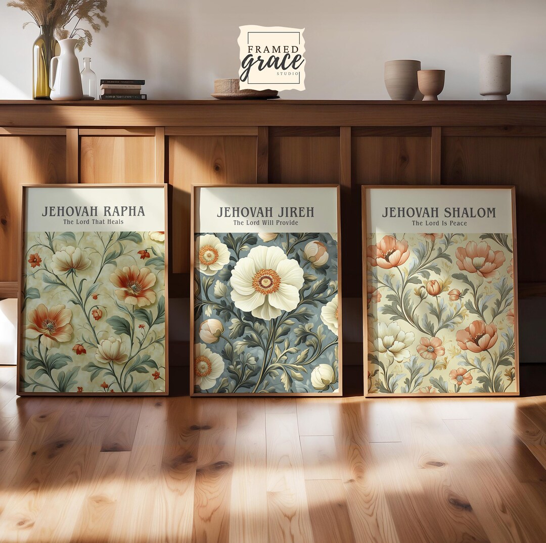 Jehovah's Names Bundle, Bible Print Set of 3 Posters, Jehovah & Jewish ...