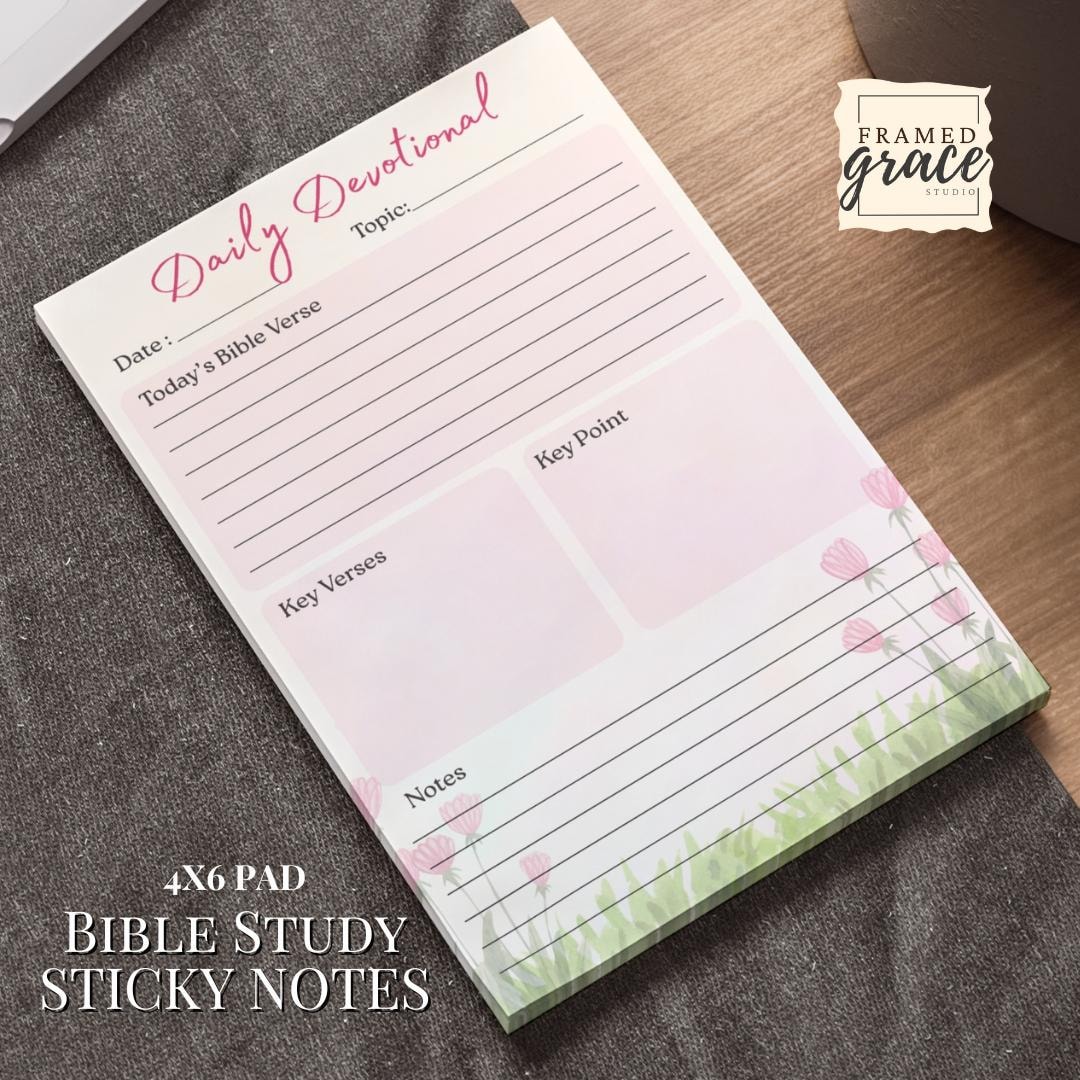 Daily Devotional Sticky Notes | Bible Study Notepad | Scripture ...