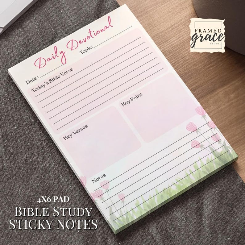 Daily Devotional Sticky Notes | Bible Study Notepad | Scripture ...