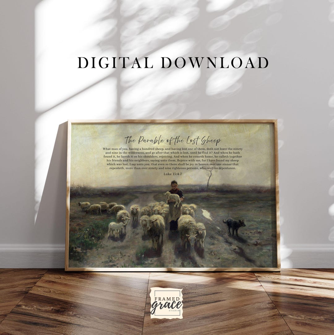 Luke 15:4-7, the Parable of the Lost Sheep Christian Wall Art ...